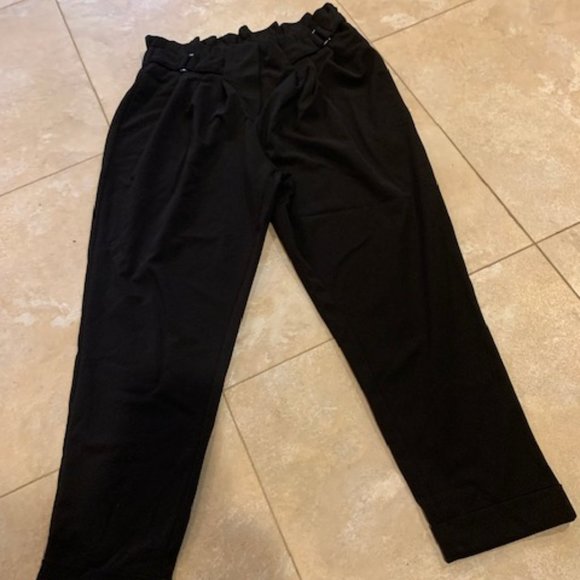 SHEIN | Pants & Jumpsuits | Shein Paper Bag Style Black Dress Pants ...